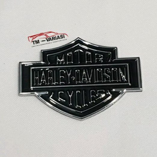 Jual Emblem Import Logo Besi Tebal Motor HD Hitam List Silver | Shopee ...