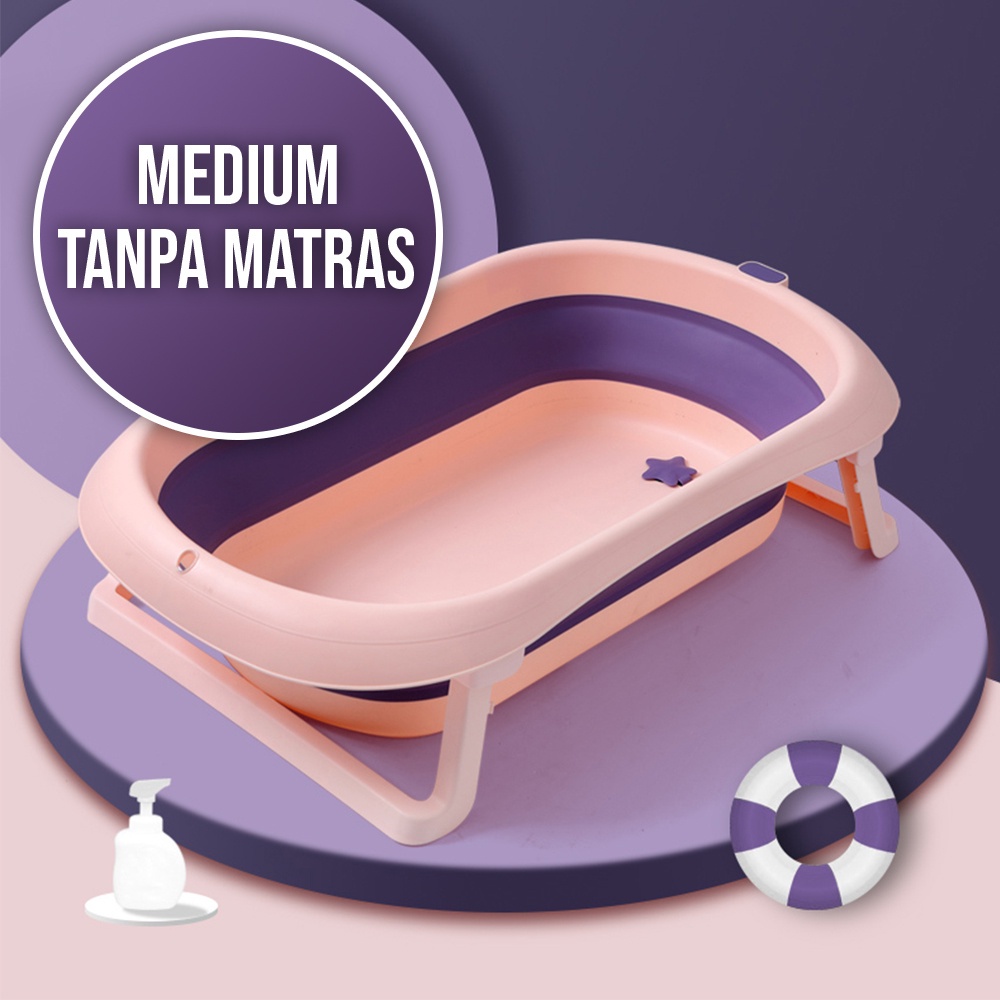 Jual Terensu Bak Mandi Bayi Lipat Foldable Baby Bathtub FREE Matras ...