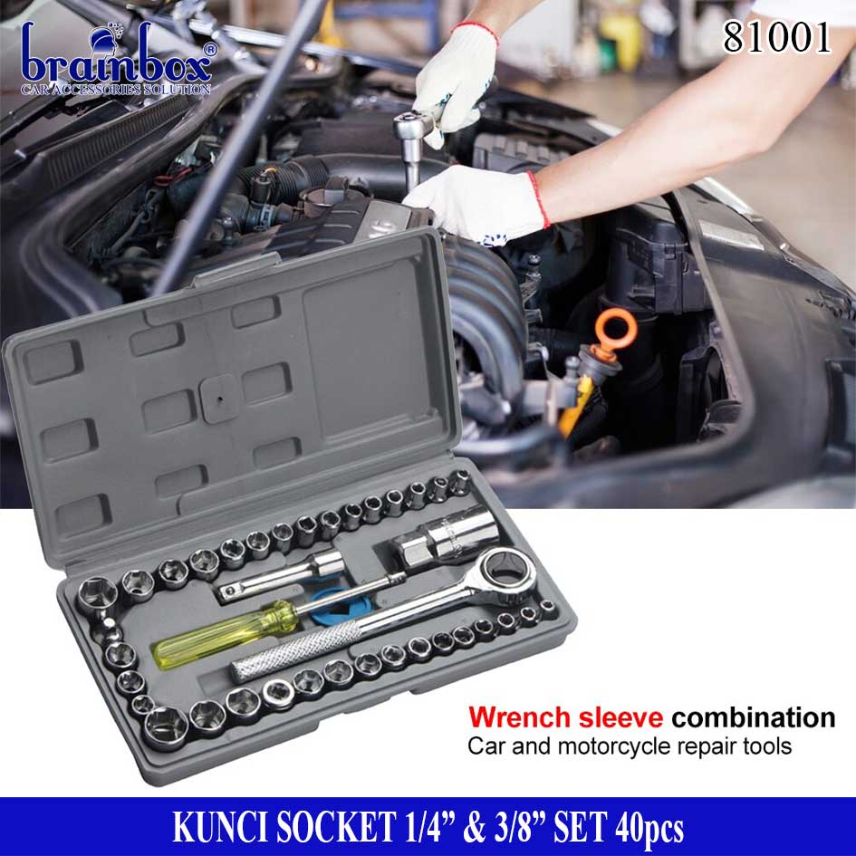 Jual Kunci Shock Sock Sok Wrench 1/4” 3/8” Set 40pcs Combination Socket ...
