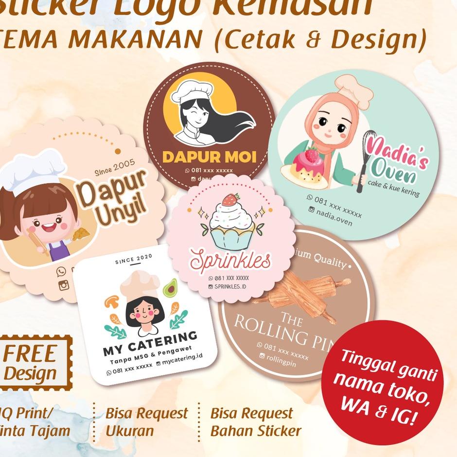 Jual Paling Sesuai.. [Isi 45-150pcs]Sticker Logo Makanan/Cetak Sticker ...
