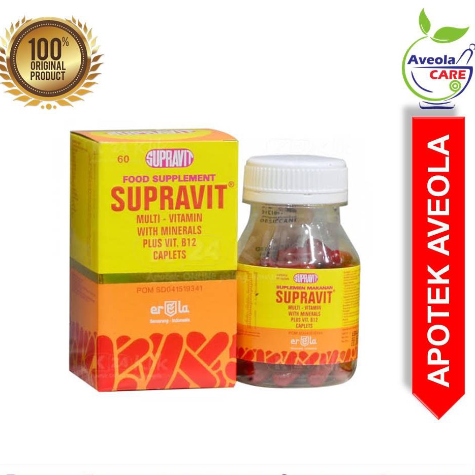 Jual Supravit Multivitamin isi 60 kaplet - Produk Original | Shopee Indonesia