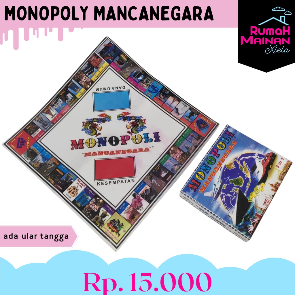 Jual [RMX] MONOPOLY MANCANEGARA - MAINAN BOARDGAME MONOPOLI ULAR TANGGA ...