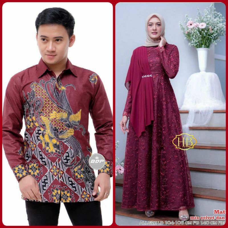 Jual BAJU SARIMBIT COUPLE PASANGAN KEBAYA BROKAT CAPEL MODERN BATIK ...