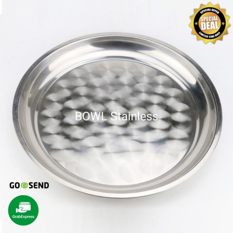 Jual Nampan Baki Piring Stainless Bulat 30 Cm | Shopee Indonesia