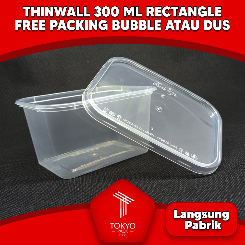 Jual Thinwall Kotak Panjang 300ml Isi 25pcs Food Container Box Murah