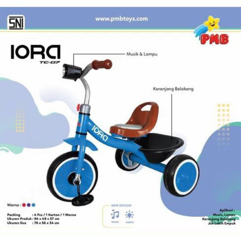 Jual Sepeda Anak Roda 3 PMB Iora TC-07 | Shopee Indonesia