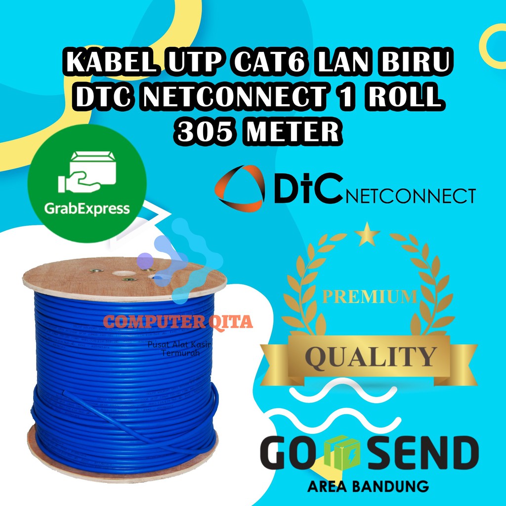 Jual Kabel UTP CAT6 / Cat 6 LAN Biru DTC Netconnect Roll 305 meter | Shopee Indonesia