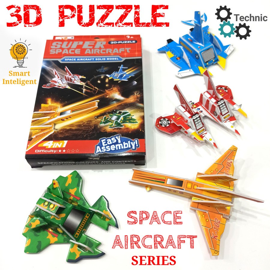 Jual MAINAN PUZZLE 3D SPACE AIRCRAFT PESAWAT RAKIT RAKITAN EDUKASI ANAK ...