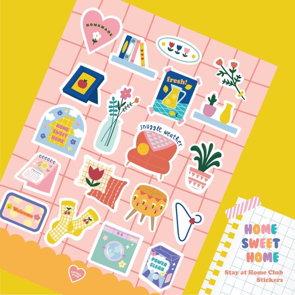 Jual HOME SWEET HOME (Stay at Home Club Stickers) | Shopee Indonesia