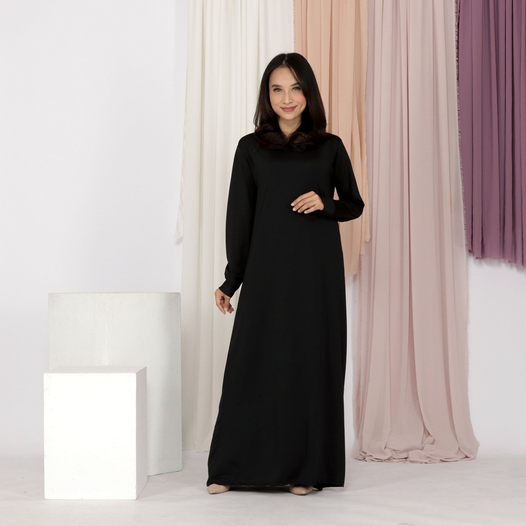 Jual Inner Gamis / Daleman Gamis Hitam Polos Bahan Jersey | Shopee ...