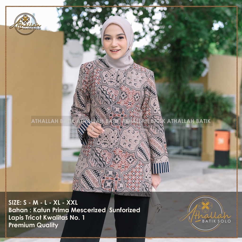 Jual Athallah Batik Premium - Blouse Atasan Baju Batik Wanita Kerja ...