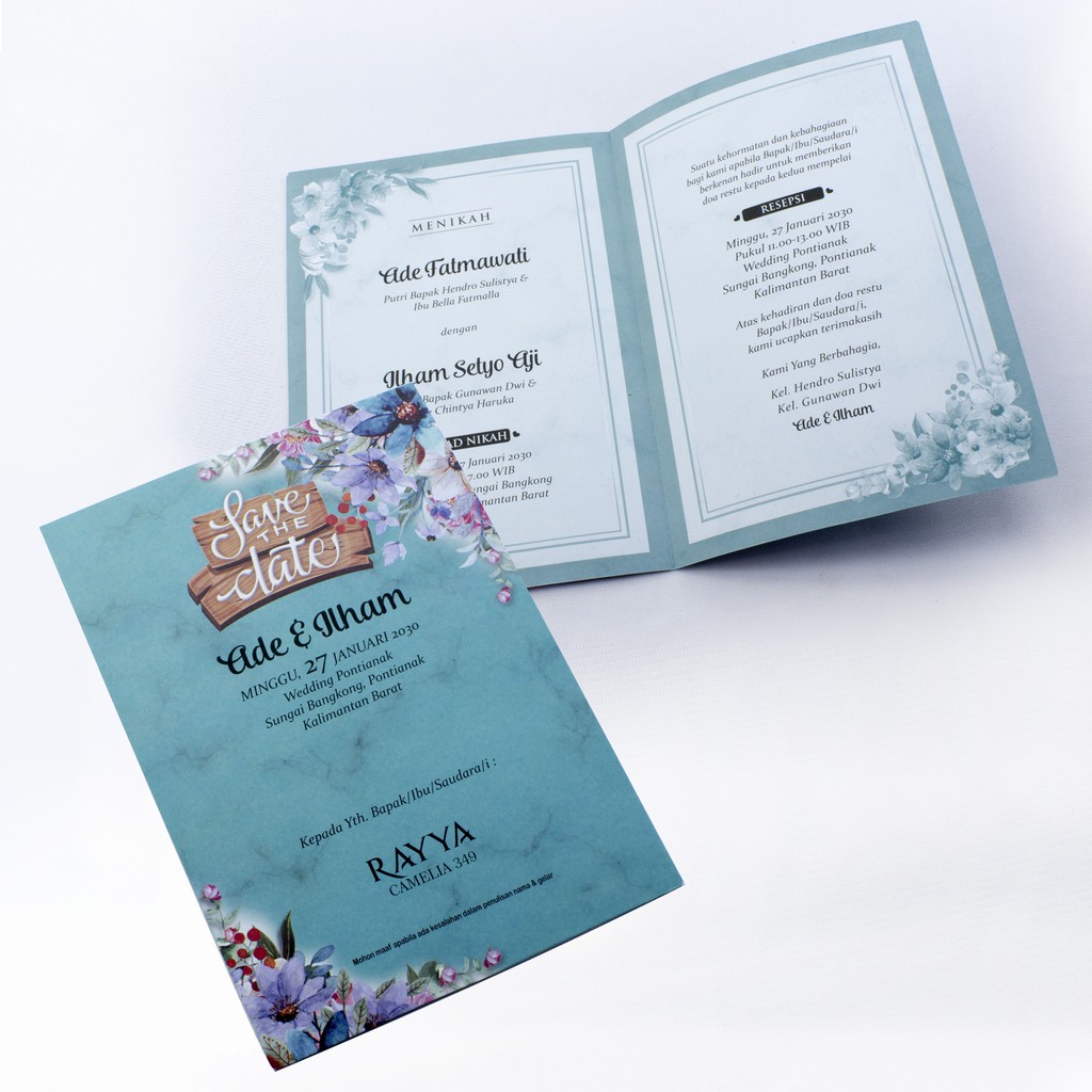 Jual Undangan Pernikahan Tema Bunga (Raya Camelia-349): Rustic Chic ...
