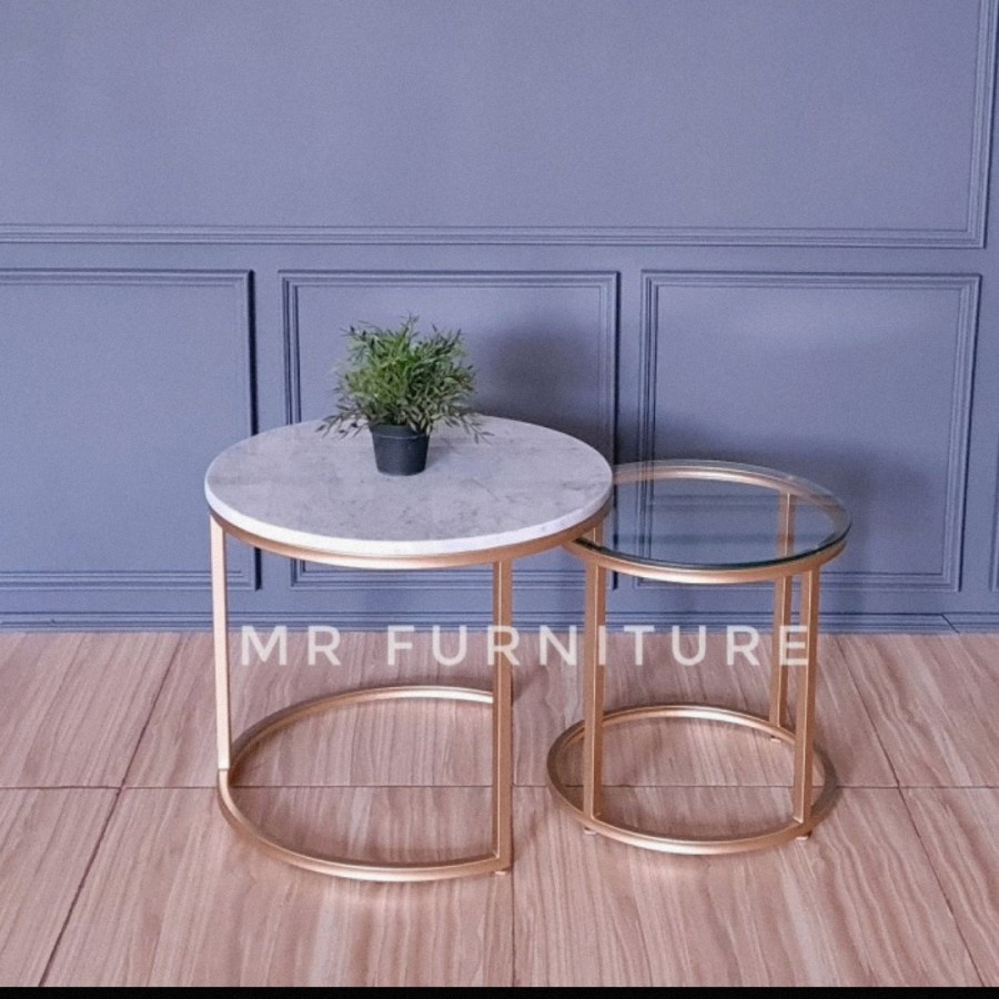 Jual meja marmer meja nesting meja susun top marmer mix kaca D 50 dan ...