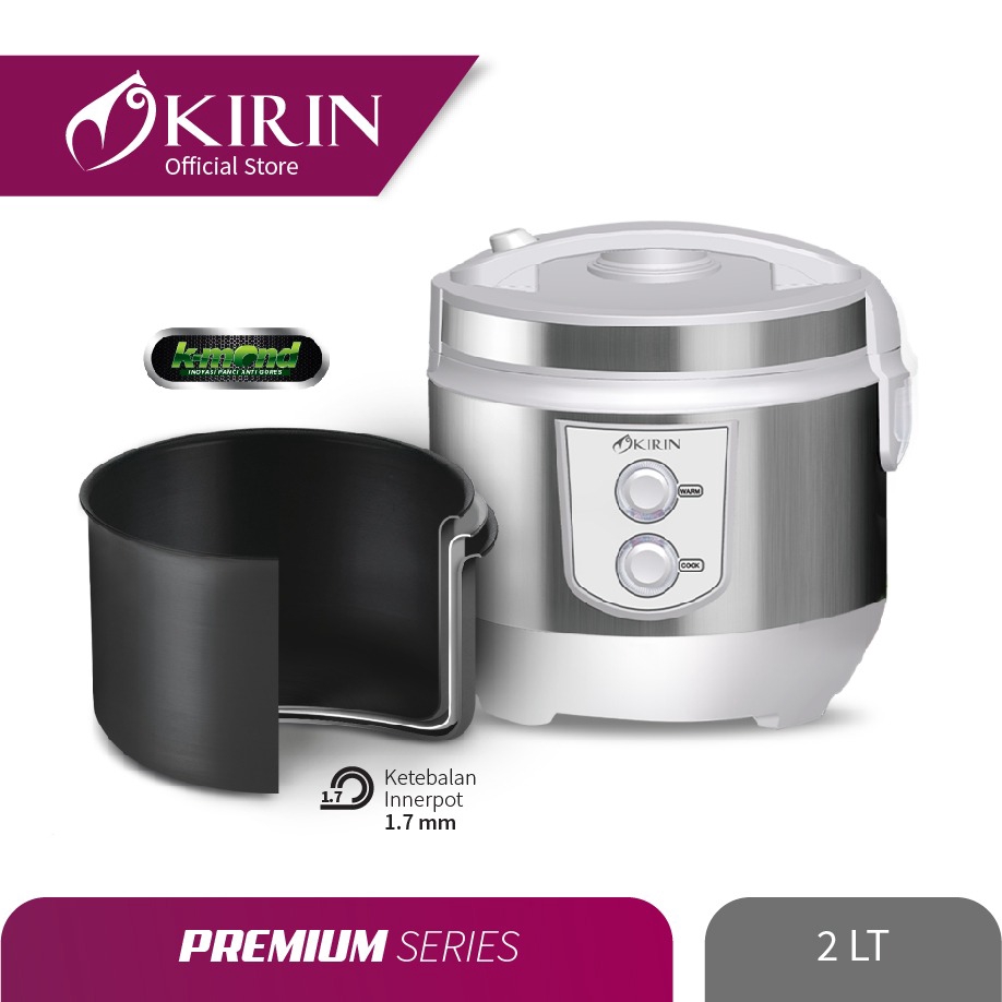 Jual Kirin KRC-390 Rice Cooker 2L Dengan Inner Pot Aluminium Anti Gores ...