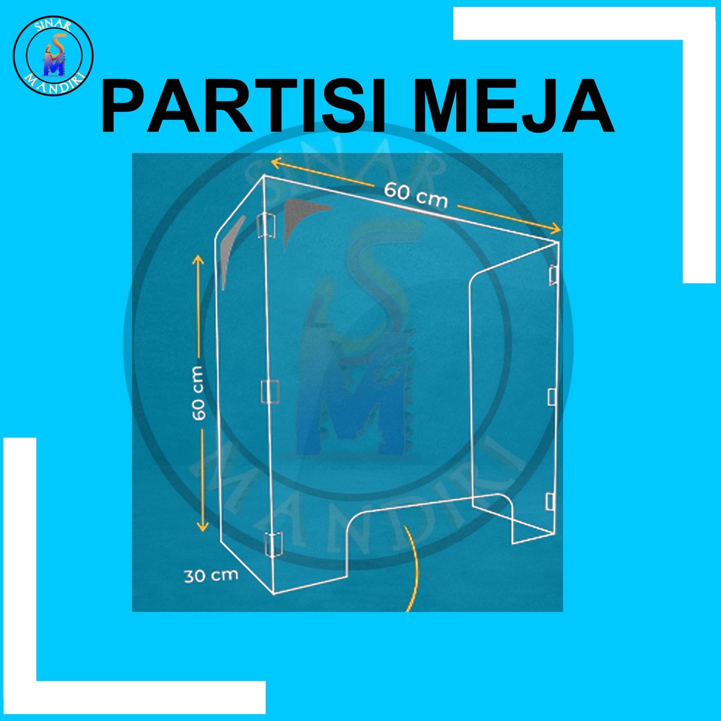 Jual Partisi Meja Akrilik 3 Sisi (60x60) / Partisi Meja Akrilik ...