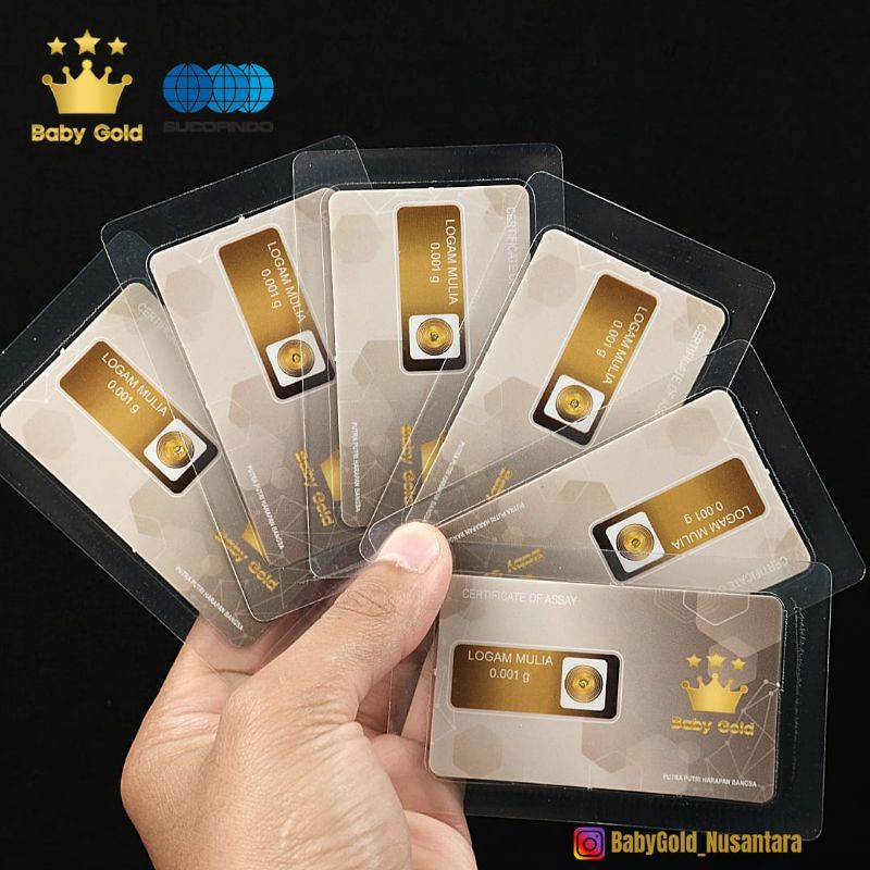 Jual BABY GOLD Regular 0.001 gram Emas Mini Logam Mulia 24 Karat ...