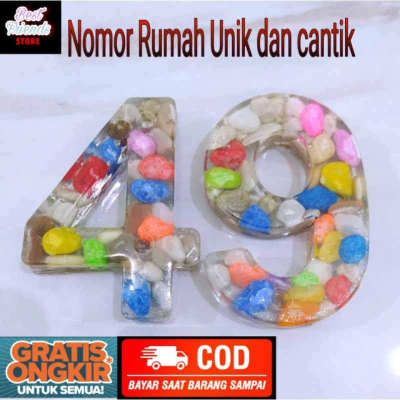 Jual Nomor Rumah Aesthetic And Huruf Timbul Angka And Huruf Hiasan Batu