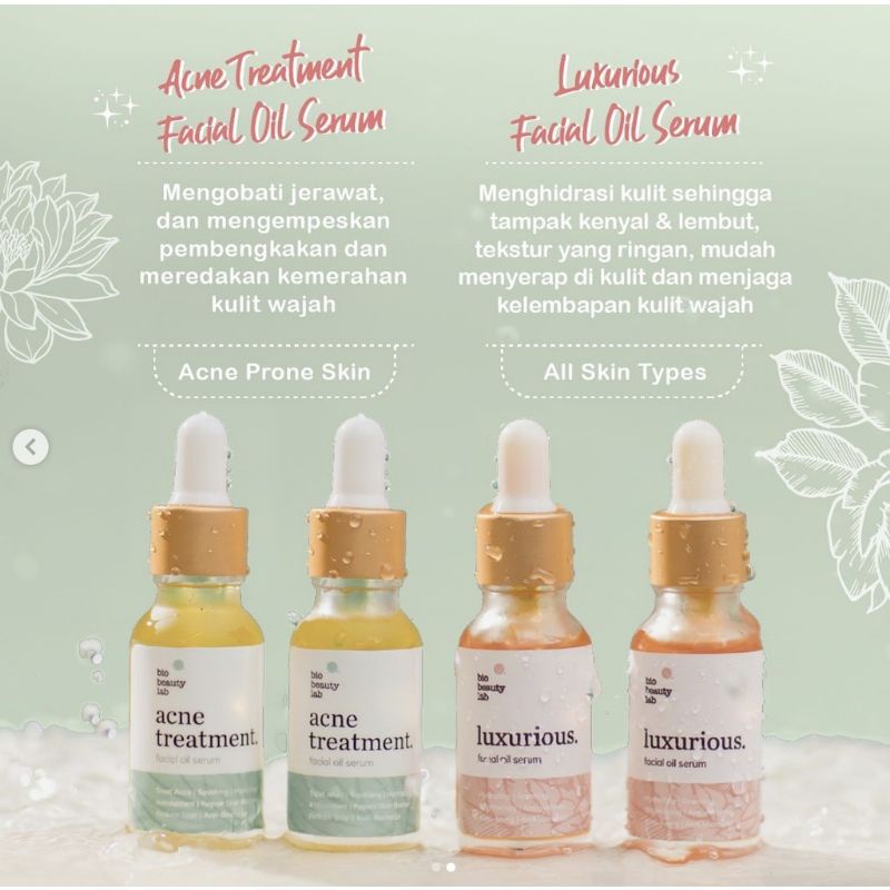 Jual BIO BEAUTY LAB FACE OIL SERUM WAJAH LUXURIOUS & ACNE TREATMENT ...