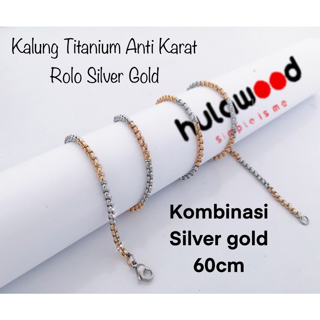 Jual Kalung Rantai Titanium ROLO Premium Pria Wanita Stainless Anti ...