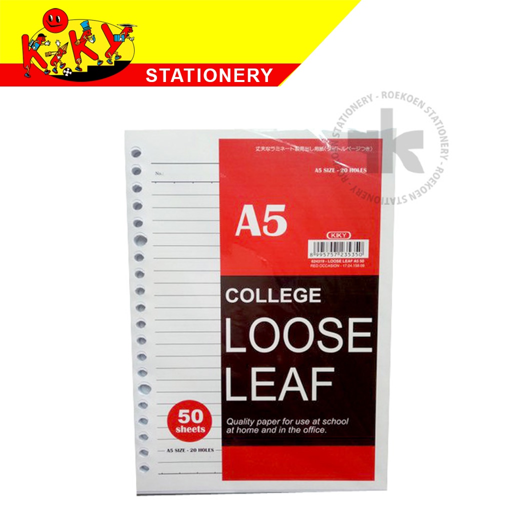 Jual Kiky Loose Leaf A5 Garis v50 Putih | Shopee Indonesia