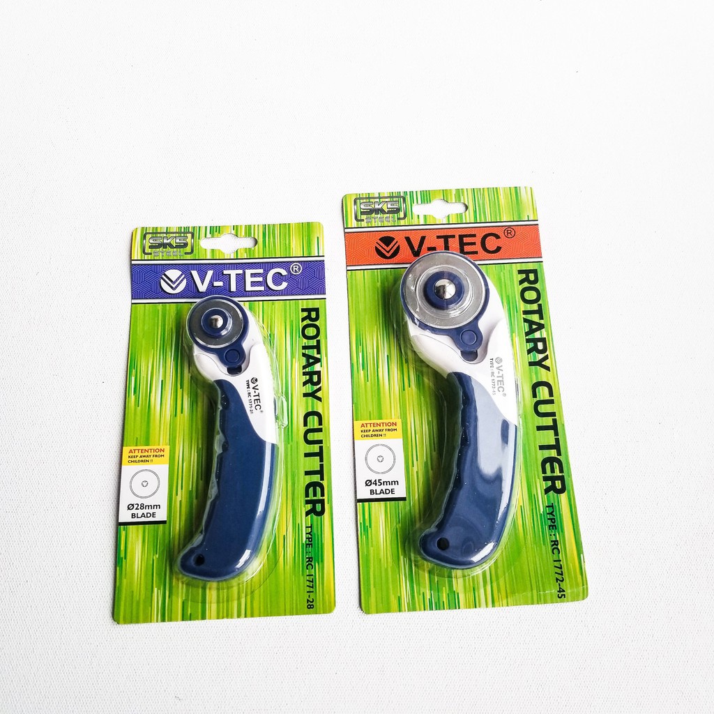 Jual ROTARY CUTTER V-TEC 28MM & 45MM / PEMOTONG KAIN KERTAS | Shopee ...