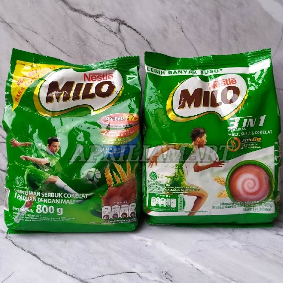 Jual MILO ACTIVGO & ACTIVGO 3 in 1 800 g menjadi 790 gr | Shopee Indonesia