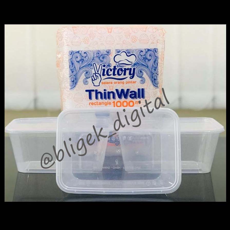 Jual (ECERAN) ThinWall Rectangle 1000 ml / Container Plastik / Kotak ...