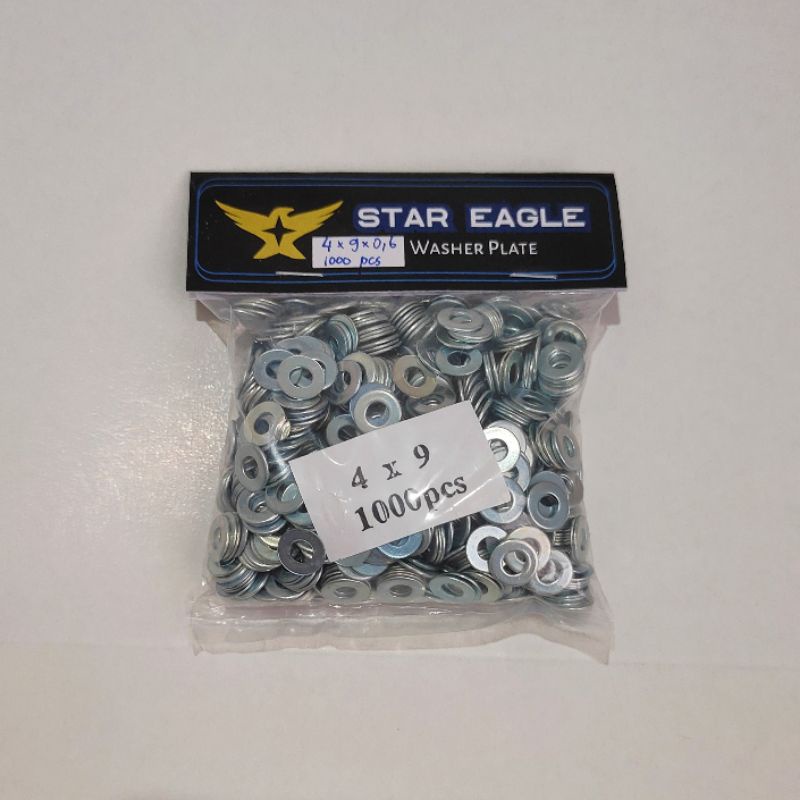 Jual Ring Plat M4 (4x9x0.6) isi 1000 pcs, putih/kuning, washer plate ...