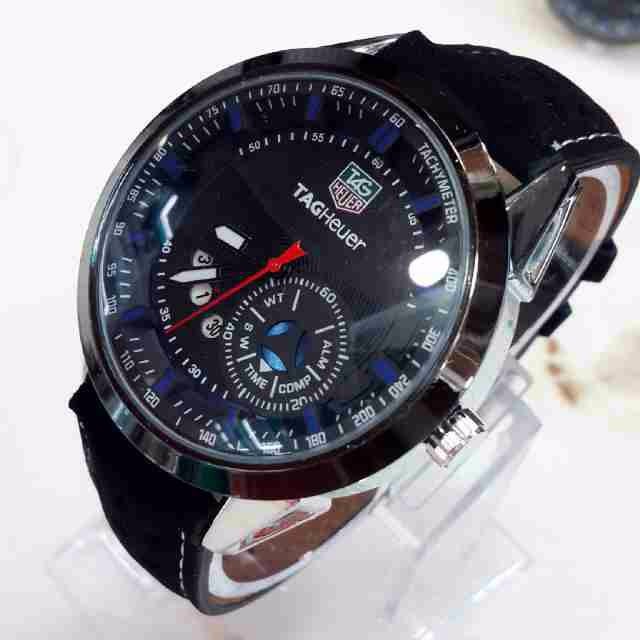 Jual Jam Tangan Tag Heur 01 Hitam Plat Hitam List Biru | Shopee Indonesia