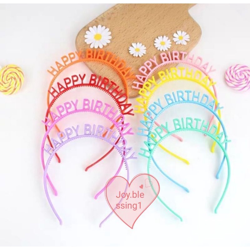 Jual BANDO ULANG TAHUN WARNA WARNI ROSEGOLD GOLD SILVER/bando HBD ...