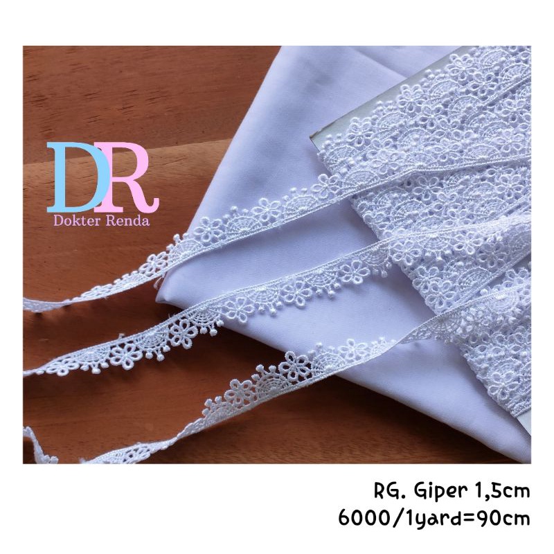 Jual RENDA GIPER 1,5CM (maaf harga naik 500rp) | Shopee Indonesia