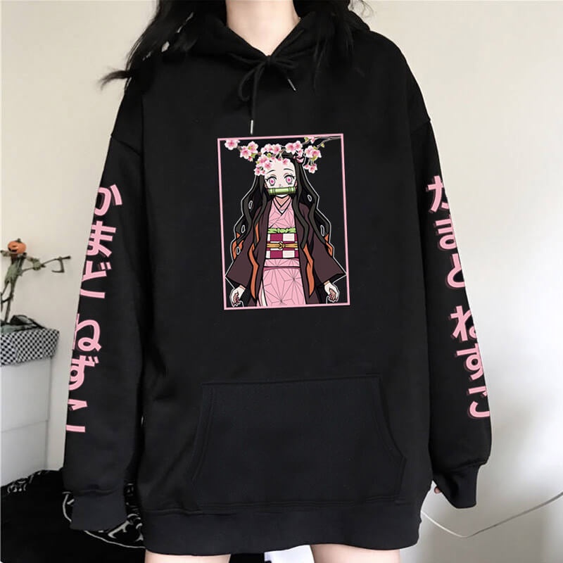 Jual Hoodie Sweater Nezuko Kanji Flowers Kawaii Anime Manga Kimetsu No ...