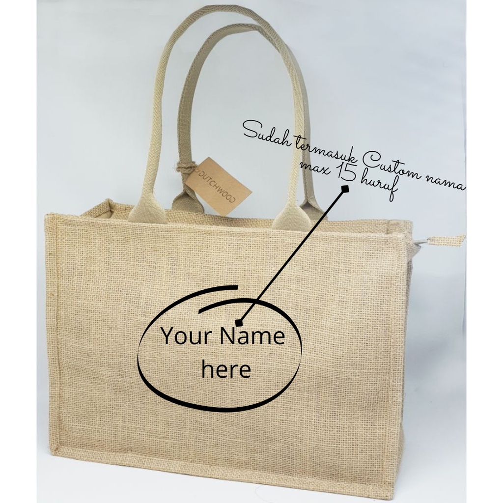 Jual Tas Goni Custom Laminasi Premium Tote Bag Jute Anti Air | Shopee ...