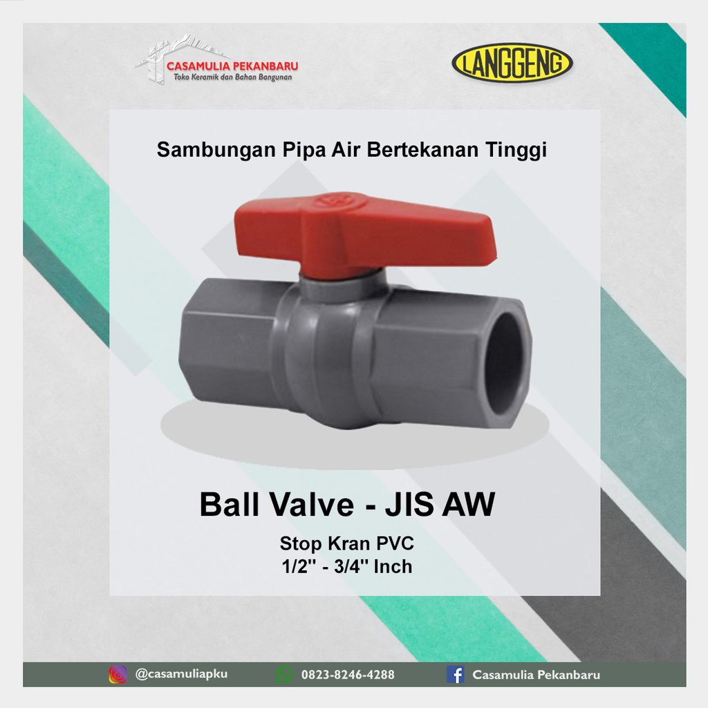 Jual Ball Valve 1/2" Stop Kran JIS AW Fitting PVC | Shopee Indonesia