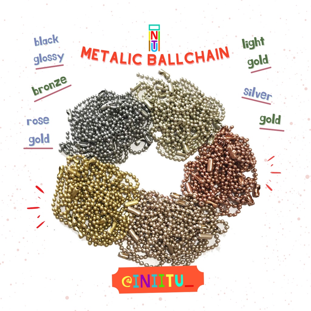 Jual [Metal Ballchain] PerBIJI | Rantai Biji Lada Rose Gold Keychain ...