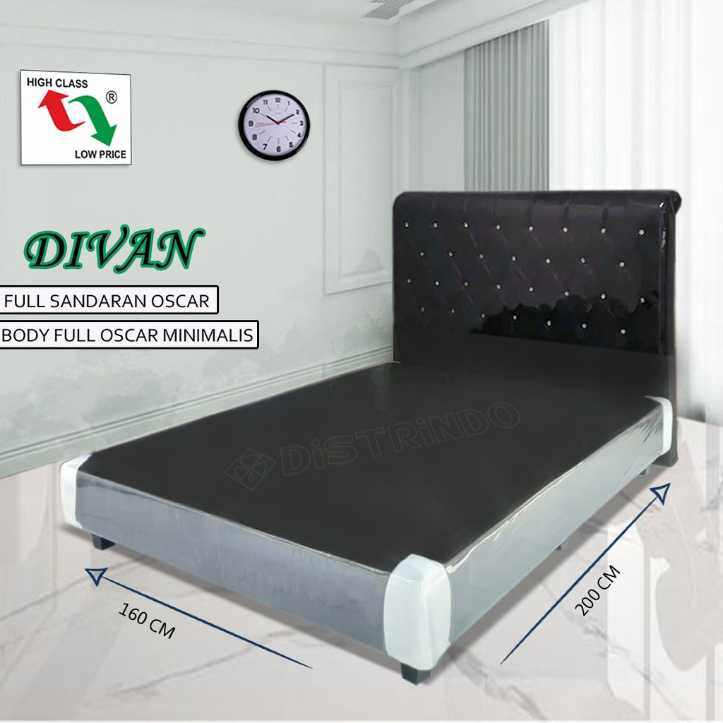 Jual Divan springbed 160 ,rangka kokoh tebal + sandaran minimalis hitam elegant full sampai ...