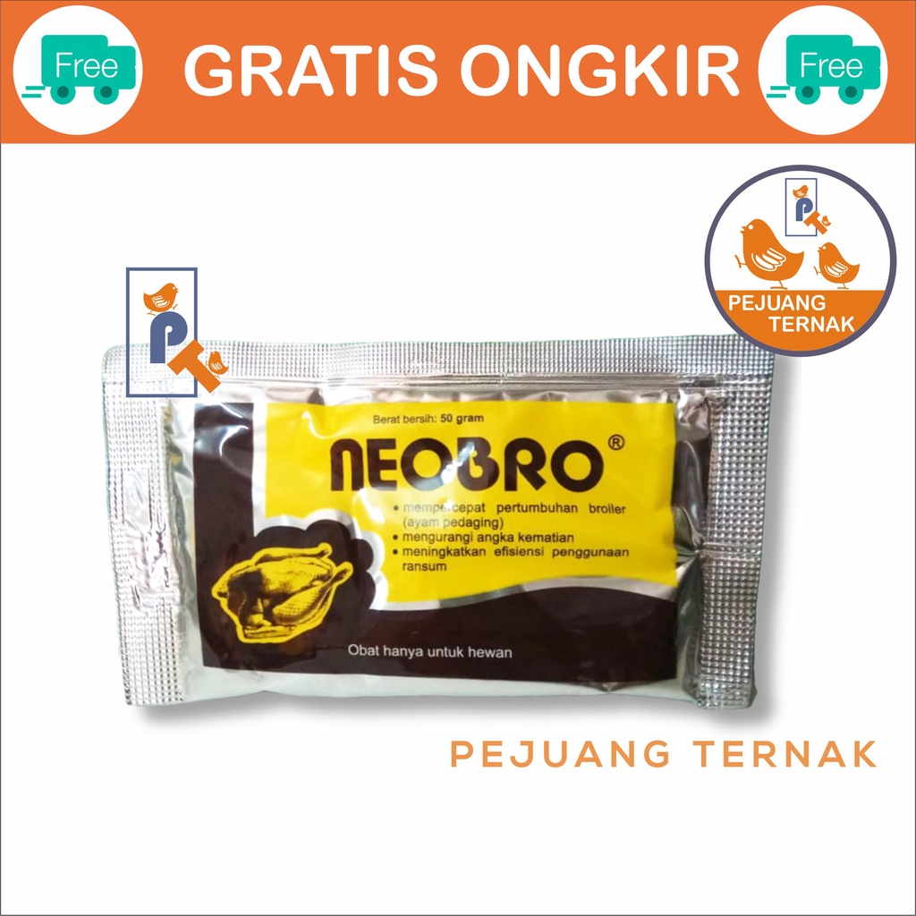Jual NEOBRO 50 GR - VITAMIN PENGGEMUK AYAM BROILER | Shopee Indonesia