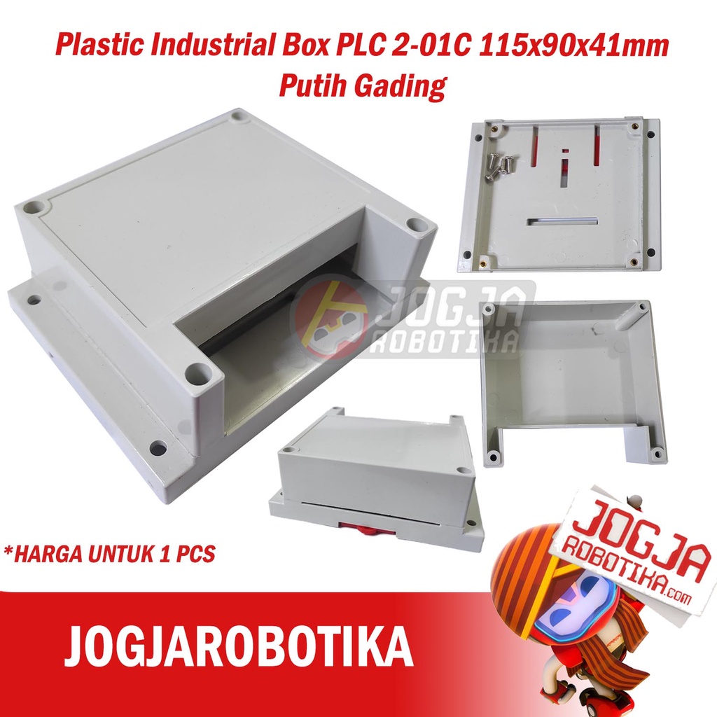 Jual Plastic Industrial Box PLC 2-01C 115x90x41mm -Putih Gading ...