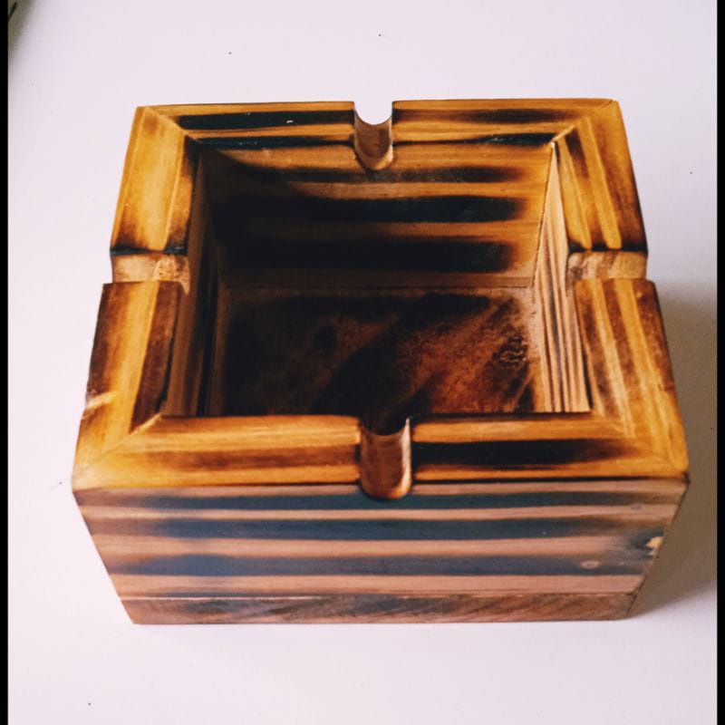 Jual asbak kayu jati belanda / asbak rokok / asbak unik | Shopee Indonesia