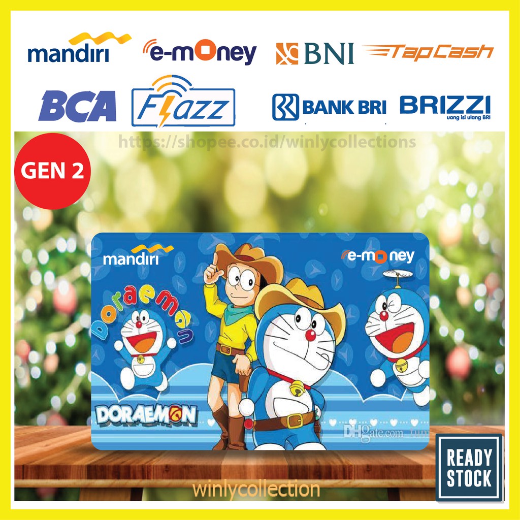 Jual KARTU EMONEY ETOLL DORAEMON NOBITA ANIME FLAZZ BCA GEN 2 MANDIRI ...