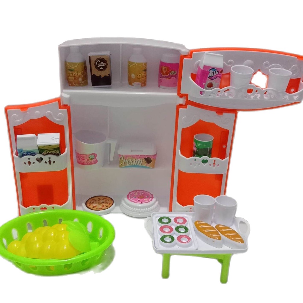 Jual COD MAINAN KULKAS 3 PINTU SET LENGKAP DENGAN MAKANAN / MAINAN ...