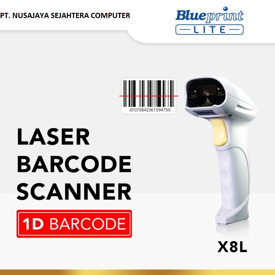Jual Barcode Scanner Laser 1D Auto Sensing USB BLUEPRINT BP-LITEX8L ...