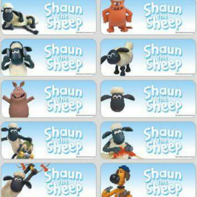 Jual Stiker Label Nama Waterproof Anti Air Anak Sekolah Shaun the Sheep ...