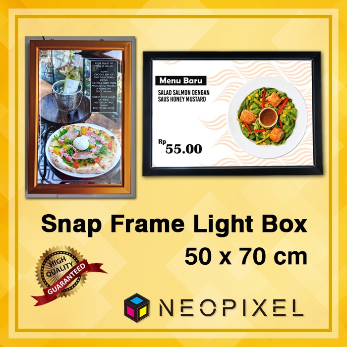 Jual Papan Neon Box Light Box Menu Cafe LED Snap Frame 50x70 cm ...