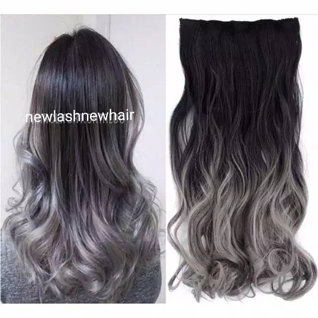 Jual hairclip curly grey bs cuci catok | Shopee Indonesia
