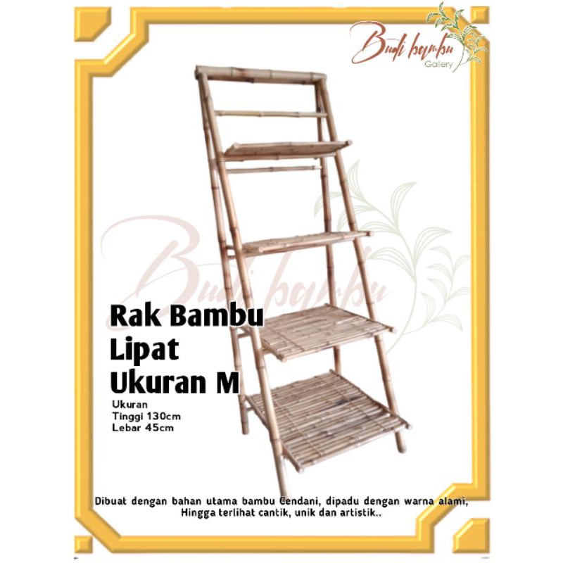 Jual RAK BAMBU SERBAGUNA DEKORATIF BISA DILIPAT UKURAN 130CM 4 STEP ...