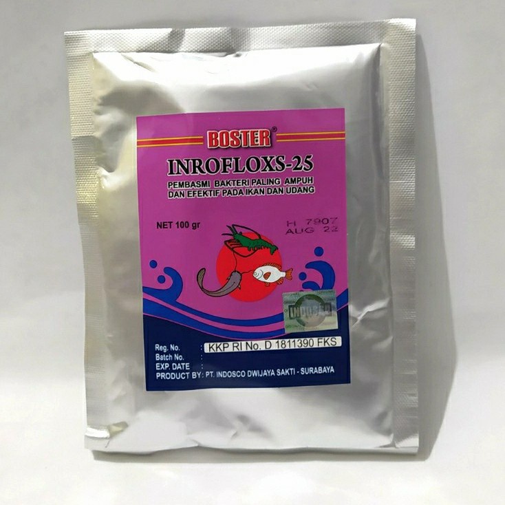 Jual Boster Inrofloxs 25 Serbuk 100gr Antibiotik Ikan Enrofloxacin ...