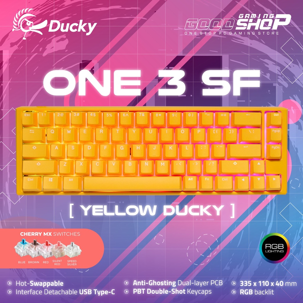 Jual Ducky One 3 SF Yellow RGB - Gaming Keyboard | Shopee Indonesia
