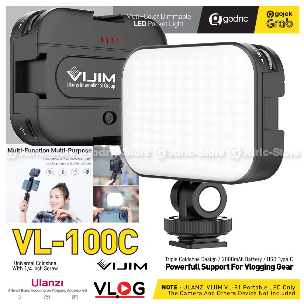 Jual ULANZI VL-100C VIJIM Pocket Light Video LED (Soft Dual Color ...