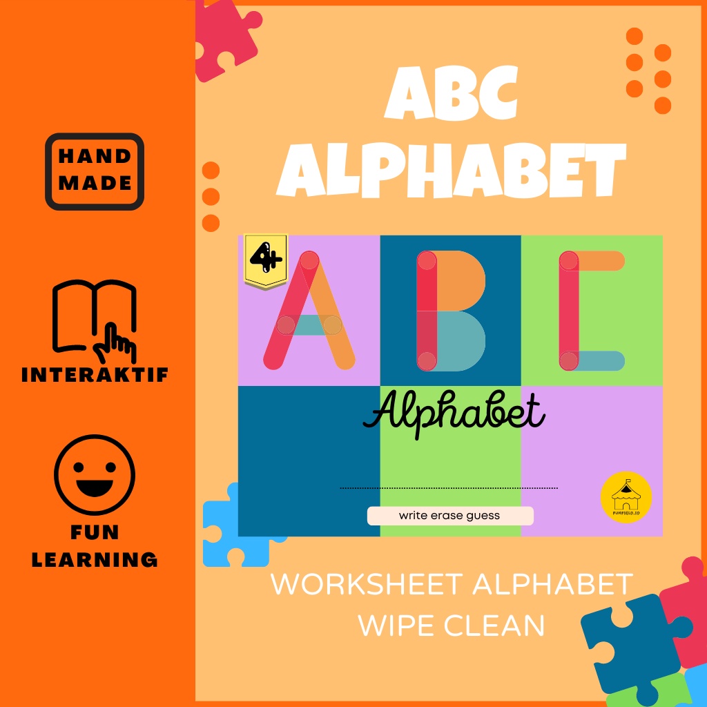 Jual Worksheet Wipe and Clean Belajar Menulis Huruf Alfabet ABC (FREE ...